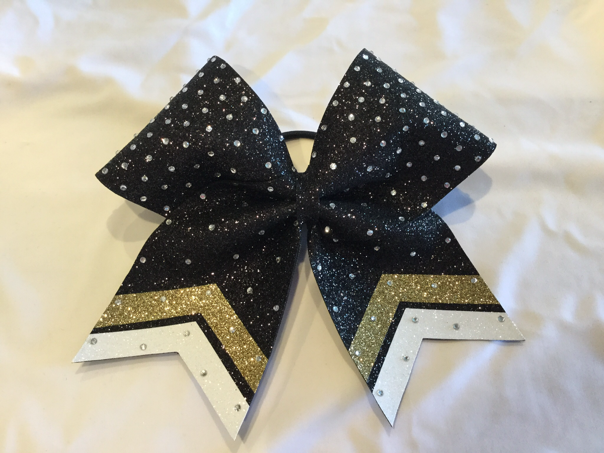 Black Rhinestone Cheer Hair Bows | Brenda's Cheer Bows