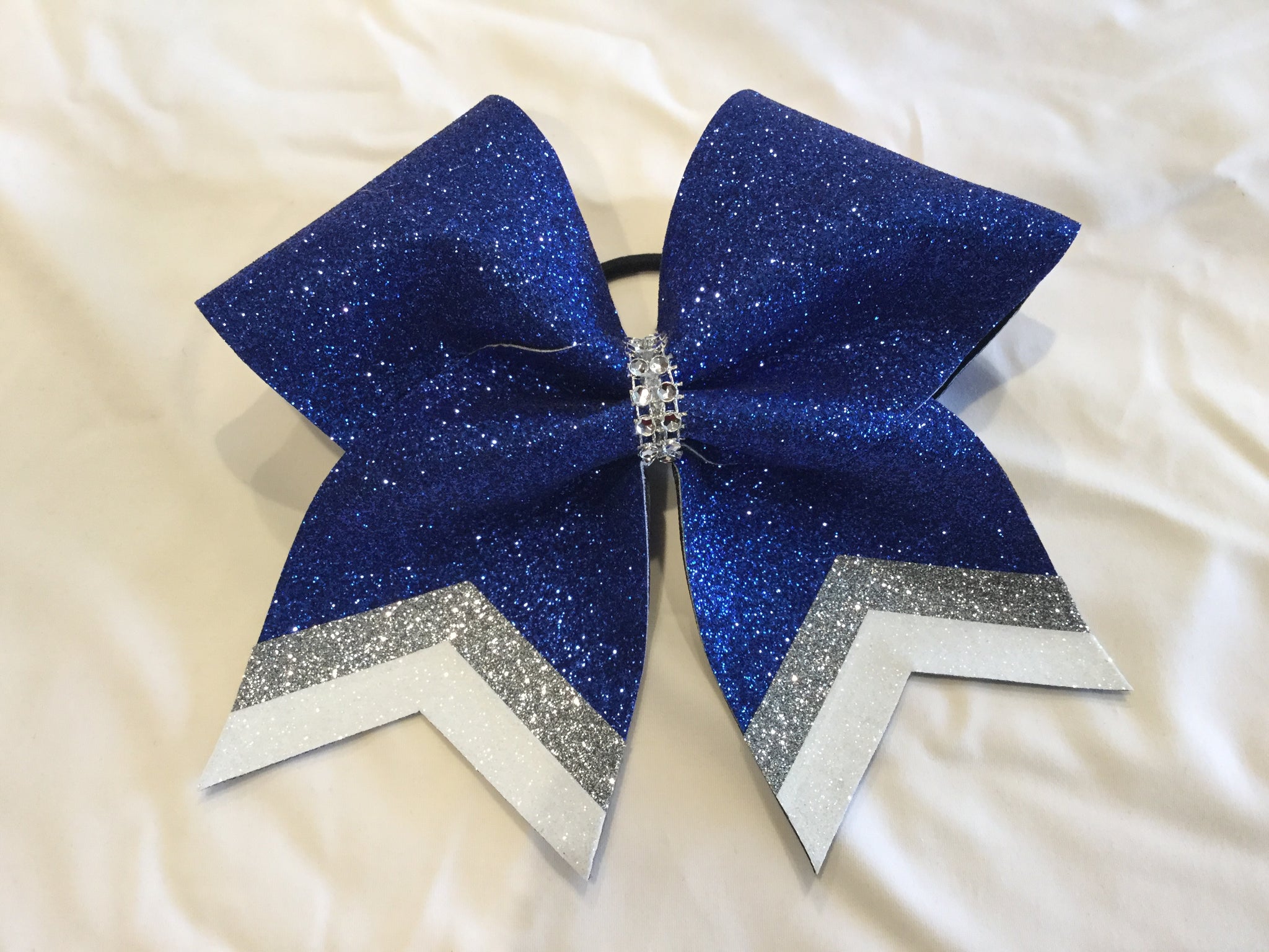 Silver Sequin Cheer Bows